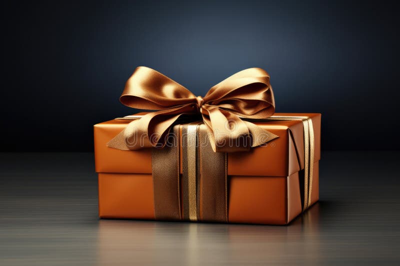 Gift Box Wrapped in Decorative Paper with Ribbon and Bow Stock Photo ...