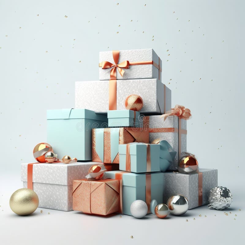 Gift Box Wrapped in Recycled Paper with Ribbon Bow, Generative AI Stock ...