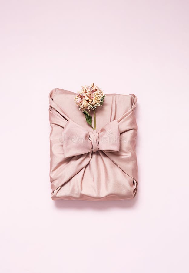 Gift Box Wrapped Reusable Fabric Decorated Dried Flower Stock Photos ...