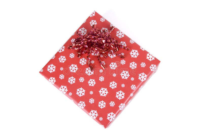 Gift box wrapped up stock image. Image of snowflake, copy - 6226459