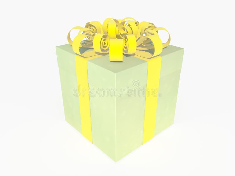 Gift Box with Yellow Ribbon Stock Illustration - Illustration of ...