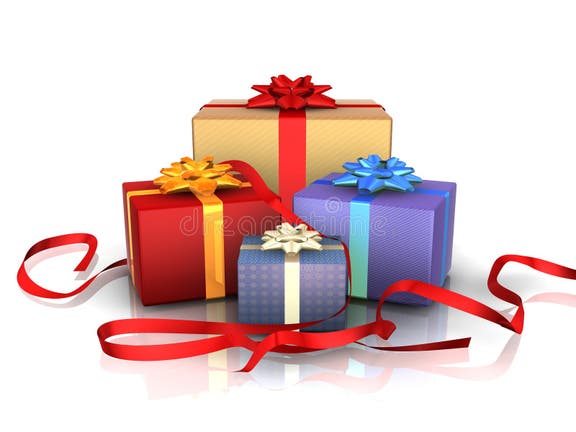 Gift boxes stock illustration. Illustration of knot, stack - 11265217