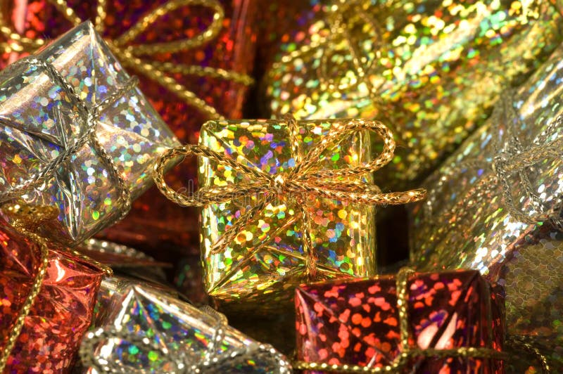 Gift boxes stock image. Image of gold, shiny, surprise - 1749863