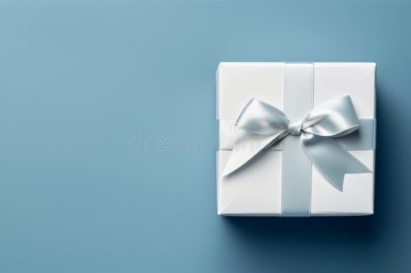 Gift Boxes on Blue Background Holiday Cards Concept. Blue Backdrop with ...