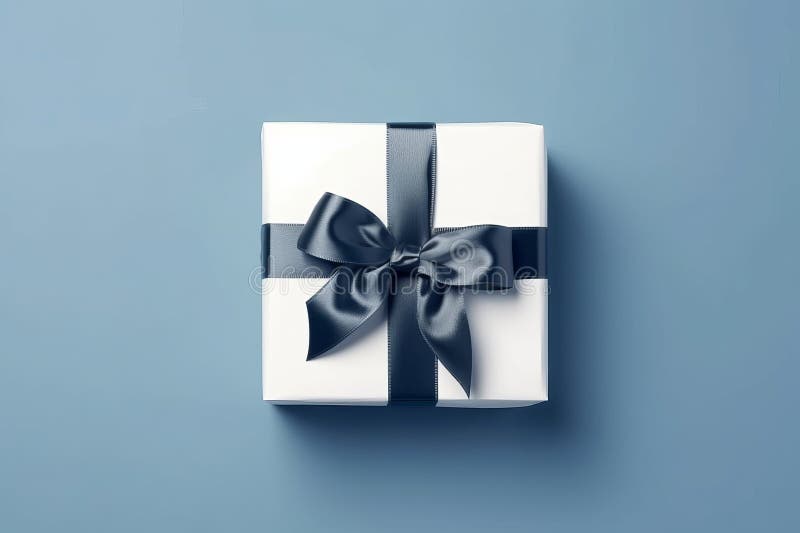 Gift Boxes on Blue Background Holiday Cards Concept. Blue Backdrop with ...