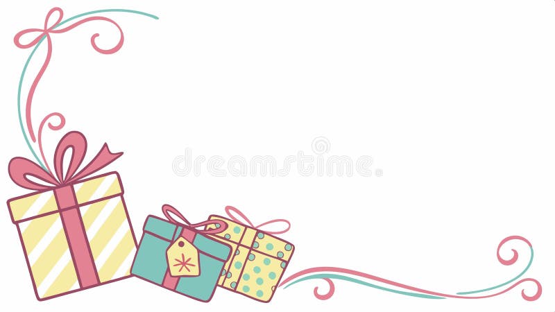 Gift Boxes Border, Festive Present Frame Design Vector Design ...