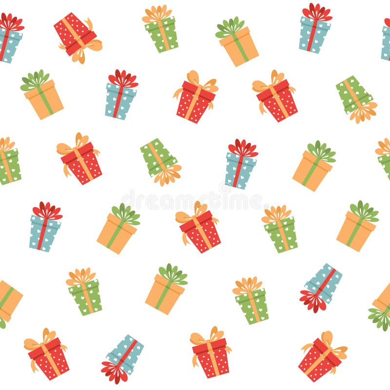 Gift Boxes in Bright Colors. Pattern for Wrapping Greeting Paper Stock ...