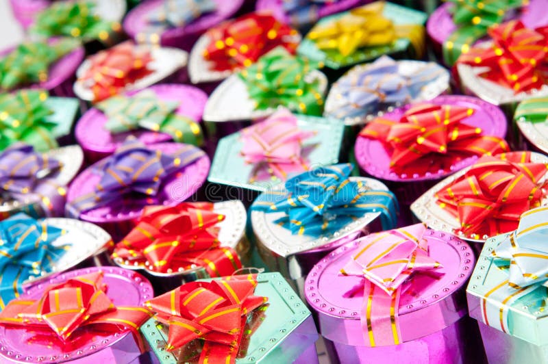 Gift Boxes In Celebration Concept Stock Photo - Image of shiny ...