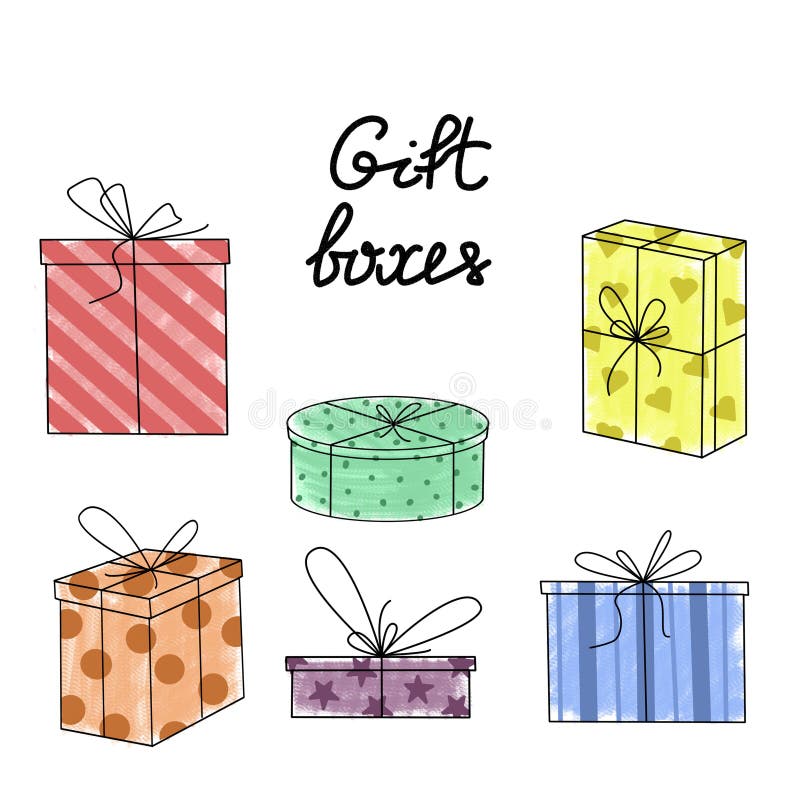Gift Boxes Clip Art Isolated Stock Vector - Illustration of graphics ...