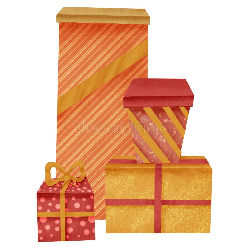 Gift Boxes. Clipart Element for Design. a Set of Isolated Illustrations ...