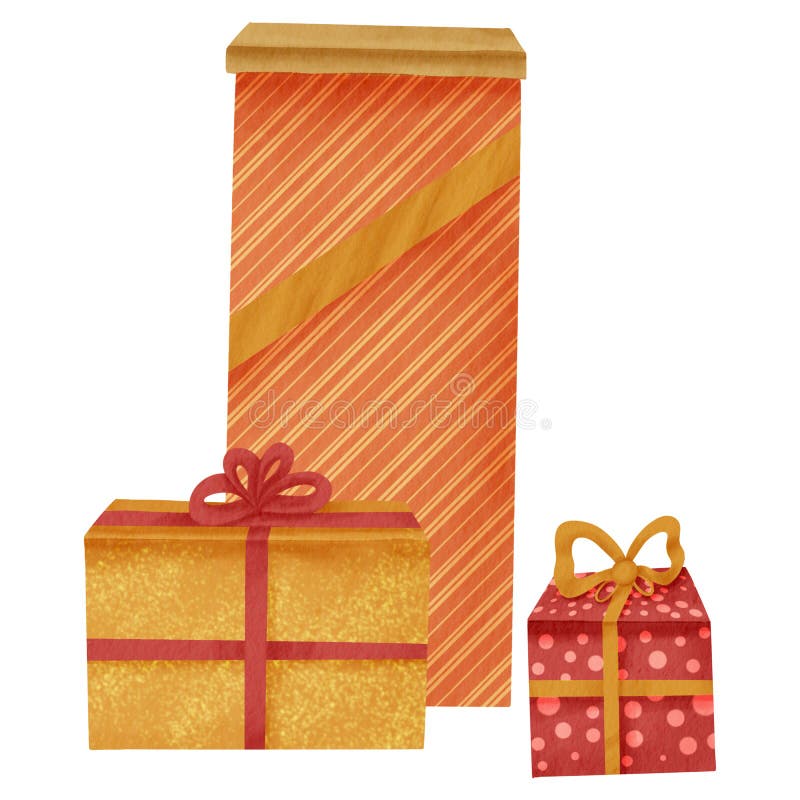 Gift Boxes. Clipart Element for Design. a Set of Isolated Illustrations ...