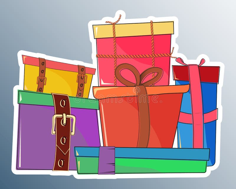 Gift Boxes Collection Cartoon Design. Vector Illustration Stock Vector ...