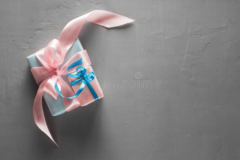 Gift Boxes in Craft Paper on a Concrete Background Stock Image - Image ...