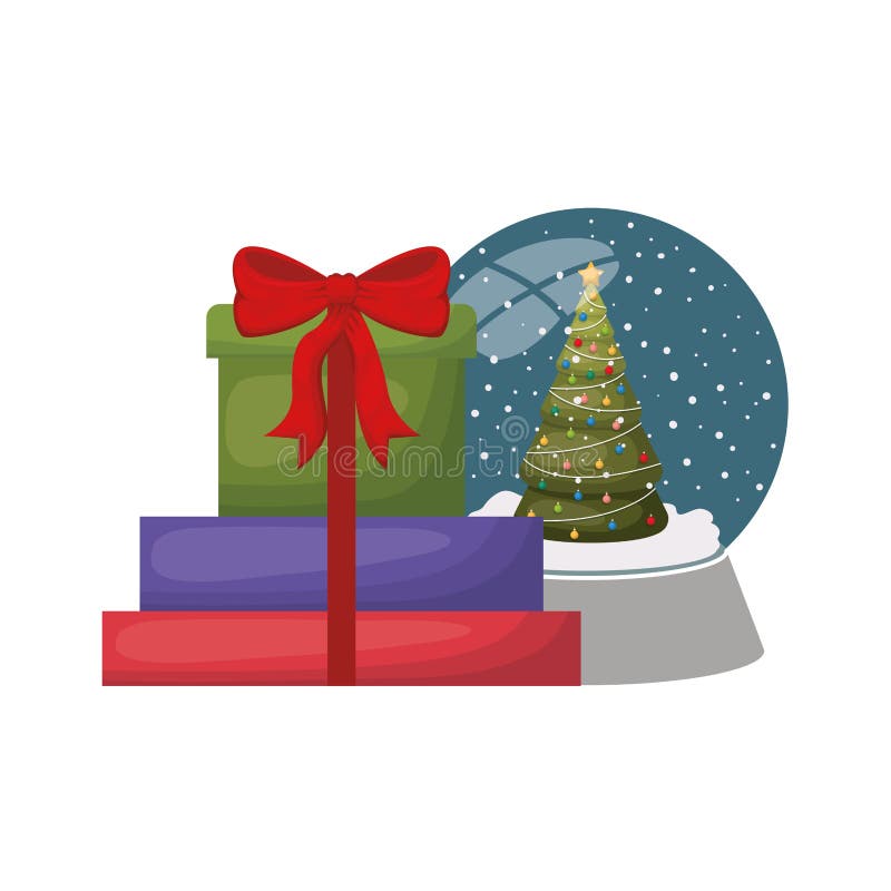 Gift Boxes in Crystal Ball Isolated Icon Stock Vector - Illustration of ...