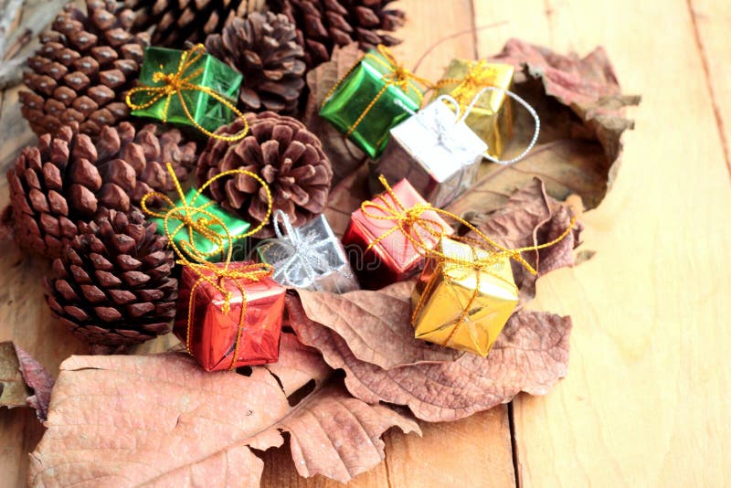 Gift Boxes and Decorated To Celebrate Christmas. Stock Image - Image of ...