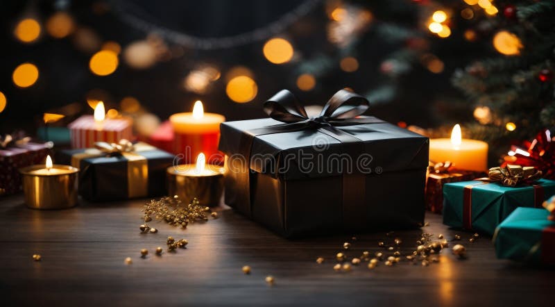 Gift Boxes and Decorations on Abstract Background, Sales Gifts ...