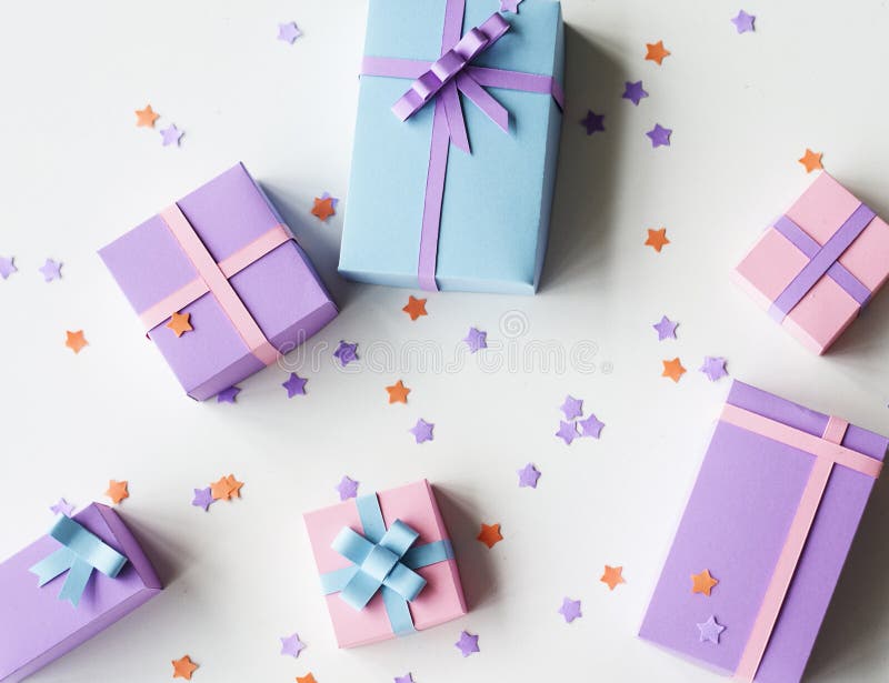 Gift Boxes in Different Colors Stock Image - Image of boxes, shop ...