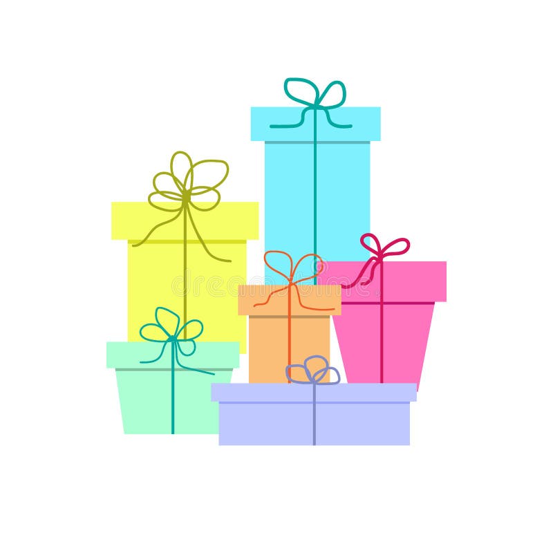 Gift Boxes are Different in Shape and Color. Gifts for the Holiday ...