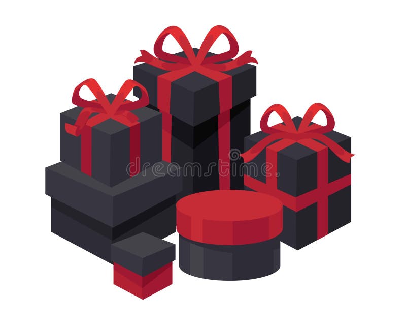 Gift Boxes of Different Shapes and Colors Set Vector. Stock Vector ...