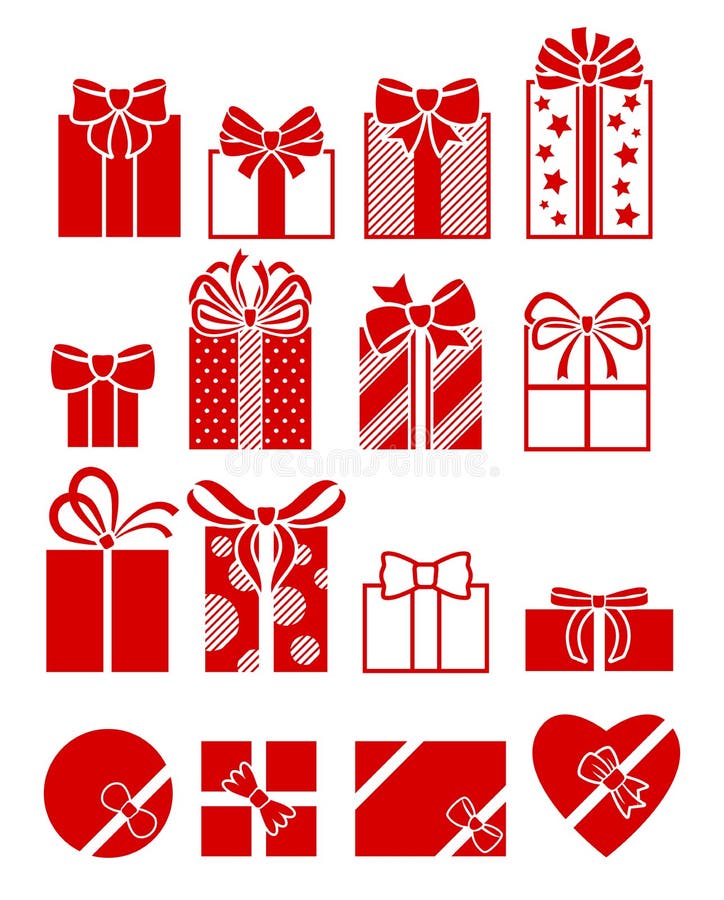 Gift boxes flat icons set. stock vector. Illustration of symbol - 51182283