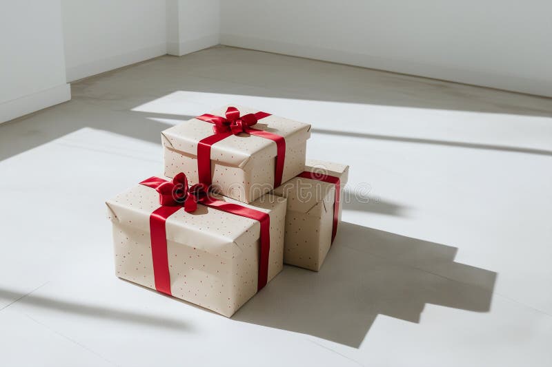 Gift Boxes on the Floor Inside a Room Stock Illustration - Illustration ...