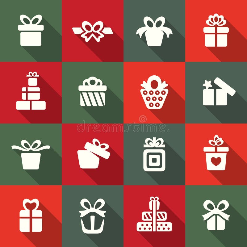 Gift boxes icon set stock vector. Illustration of label - 43450495