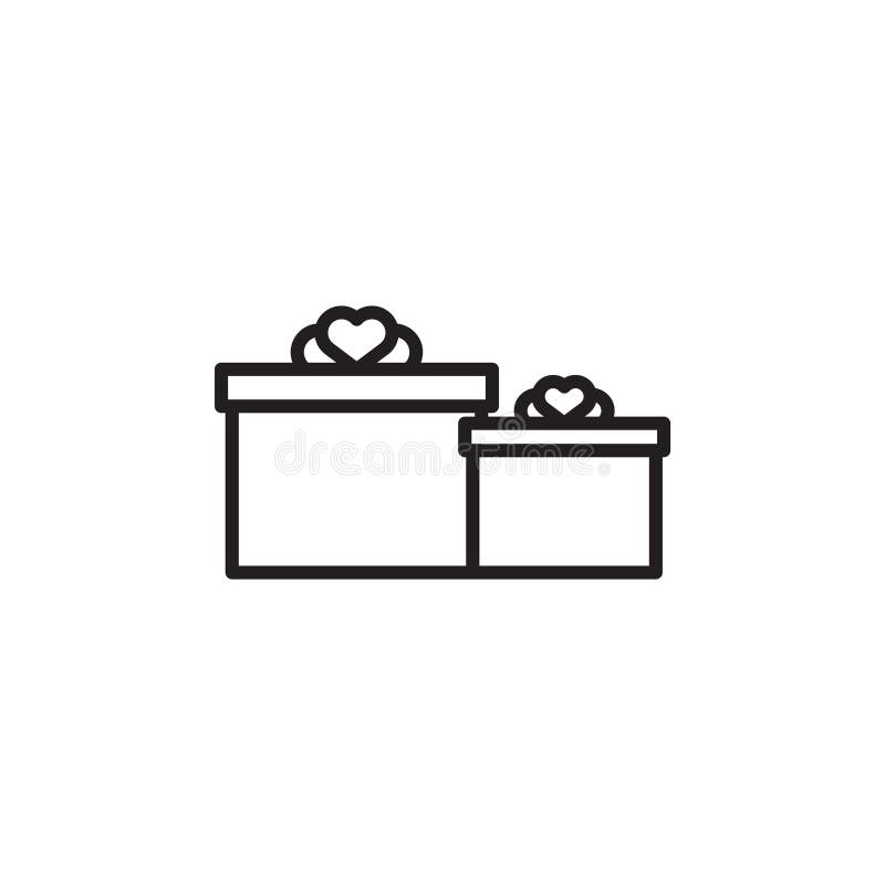 Gift Boxes Icon Thin Line Flat Illustration Stock Vector - Illustration ...