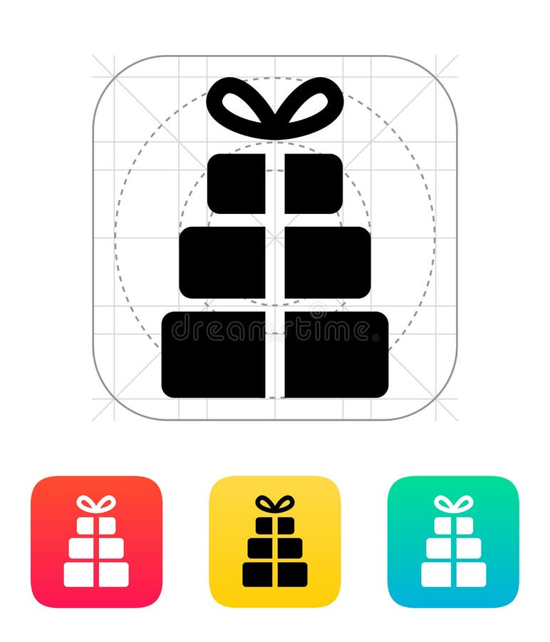 Gift Boxes Icons on White Background. Stock Vector - Illustration of ...