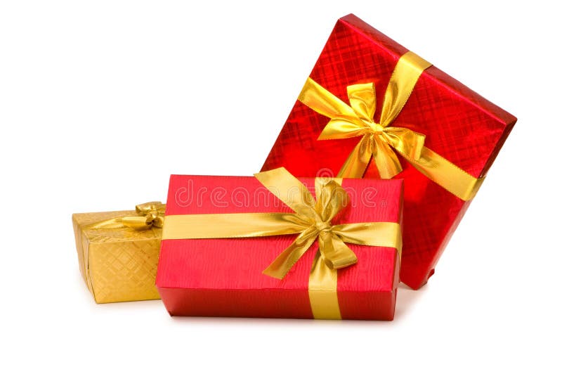 Red and Pink Gift Boxes of Different Size Stock Image - Image of ...