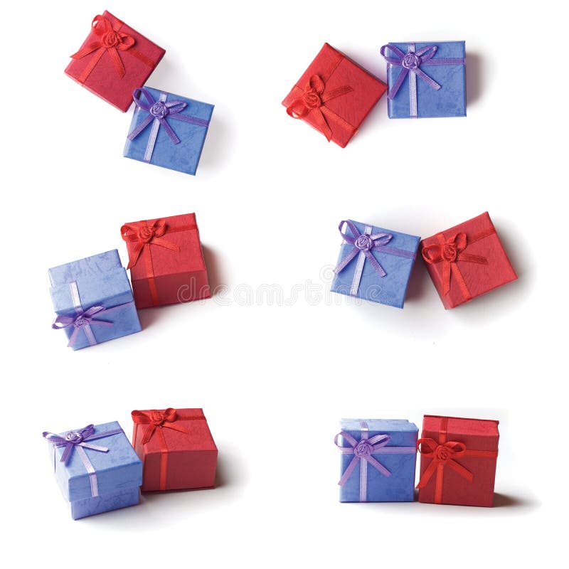 Gift Boxes Isolated Collection Stock Image - Image of knot, assortment ...