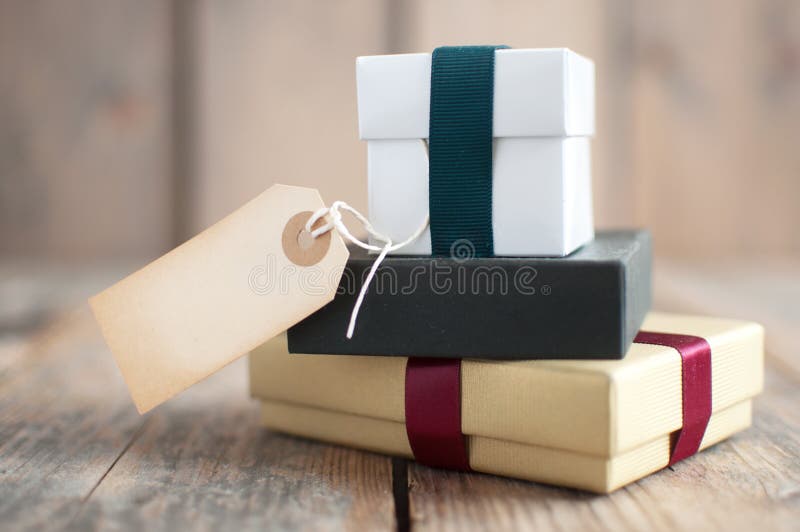 Gift boxes with label stock image. Image of boxes, happy - 118879319