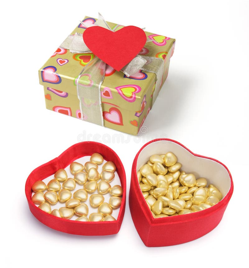 Gift Boxes with Love Heart stock image. Image of colorful - 9870777