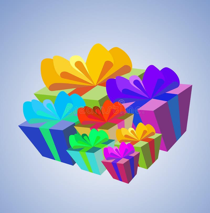 Gift boxes multicolour stock illustration. Illustration of special - 499666