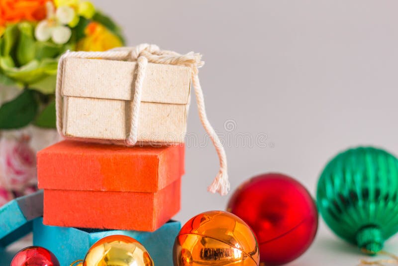 Gift Boxes for the New Year. Stock Photo - Image of golden, package ...