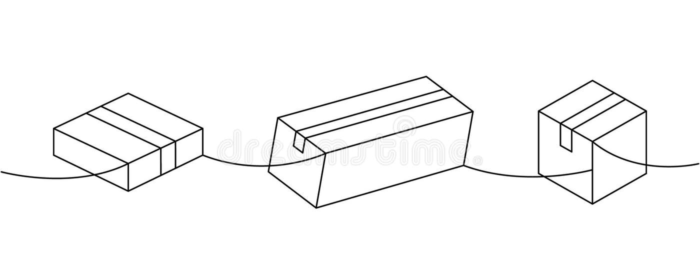 Line Drawing Packing Boxes Stock Illustrations – 155 Line Drawing ...