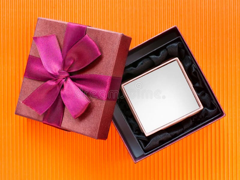 Gift Boxes on Orange Cardboard Stock Image - Image of gift, celebrate ...