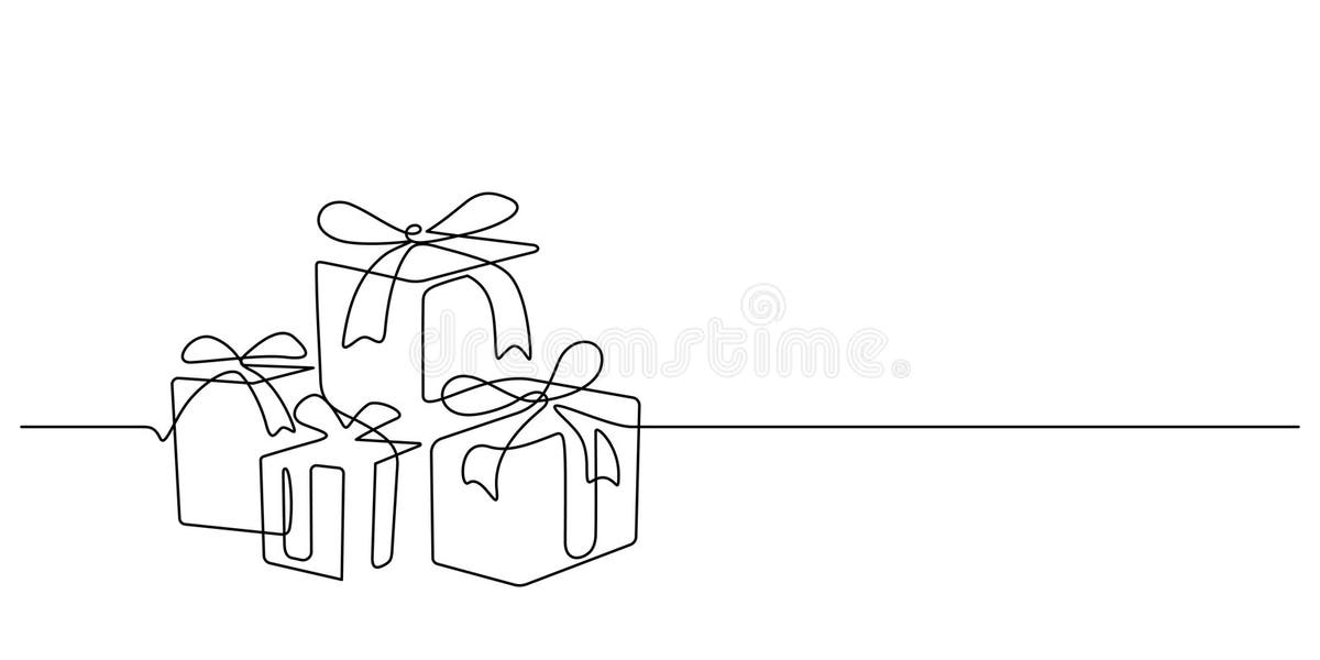 Gift Boxes Line Art Stock Illustrations – 3,533 Gift Boxes Line Art ...