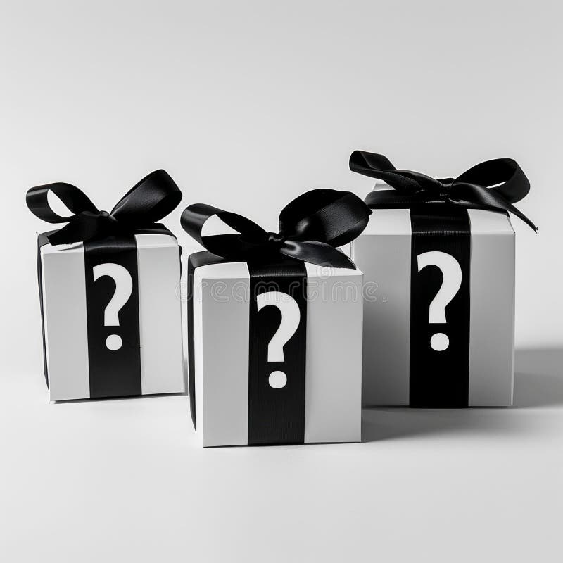 Gift Boxes with Question Marks. Generative Ai Stock Illustration ...