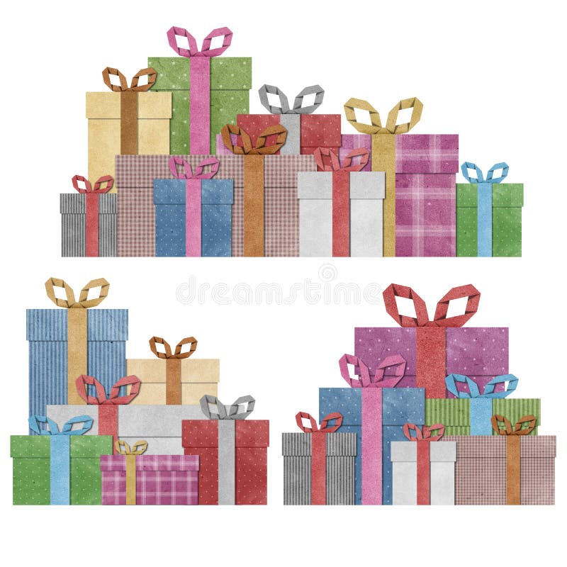 Gift Boxes Recycled Papercraft . Stock Image - Image of event, memo ...