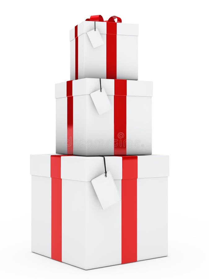 Gift boxes red white stack stock illustration. Illustration of festive ...
