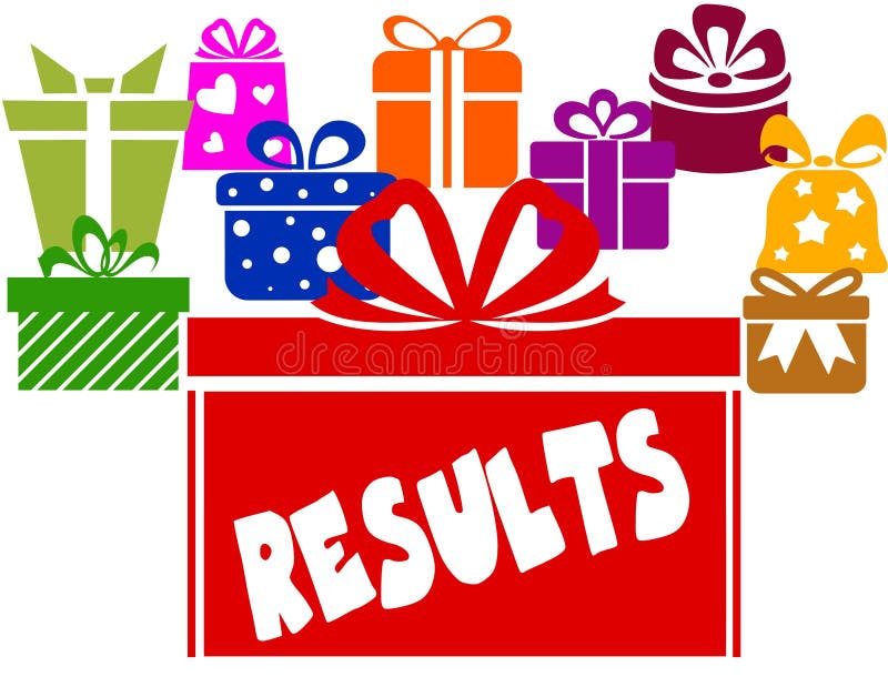 Gift Boxes with RESULTS Text. Stock Illustration - Illustration of ...