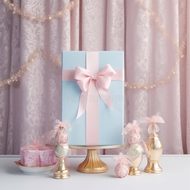 Gift Boxes with Ribbon and Bow in Pastel Colors, Shabby Chic Style ...