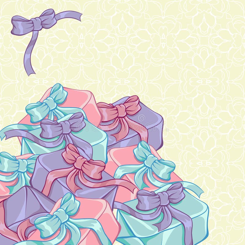 Gift Boxes with Ribbon for Your Design Stock Vector - Illustration of ...