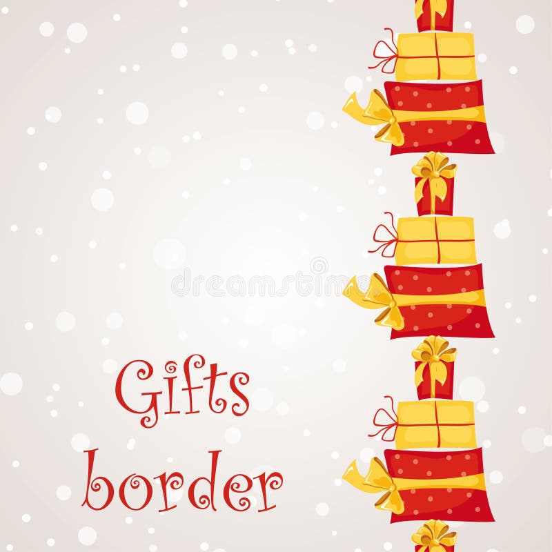 Gift boxes seamless border stock vector. Illustration of ribbon - 47714924