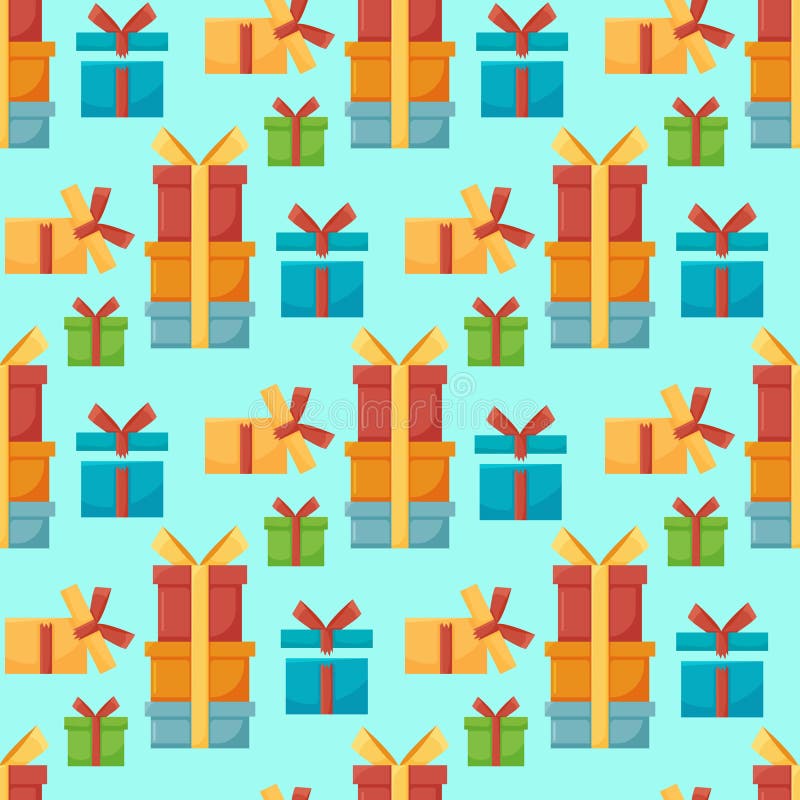 Gift Boxes Seamless Pattern Pattern Gift Box for Fabric Print, Wrapping ...