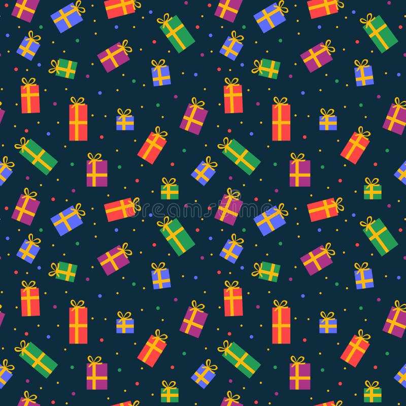 Gift Boxes Seamless Pattern Stock Vector - Illustration of green, tile ...