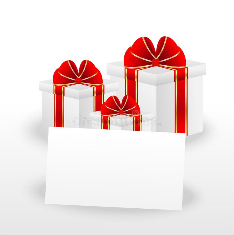 Gift Boxes and Sheet of Paper with a Mestome for Text Stock Vector ...
