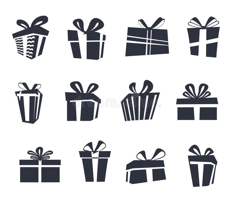 Gift boxes silhouettes stock illustration. Illustration of love - 271658983