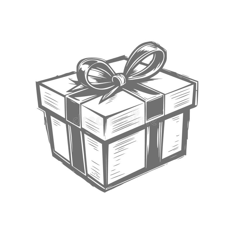Gift Boxes Sketch Drawing Illustration Stock Vector - Illustration of ...