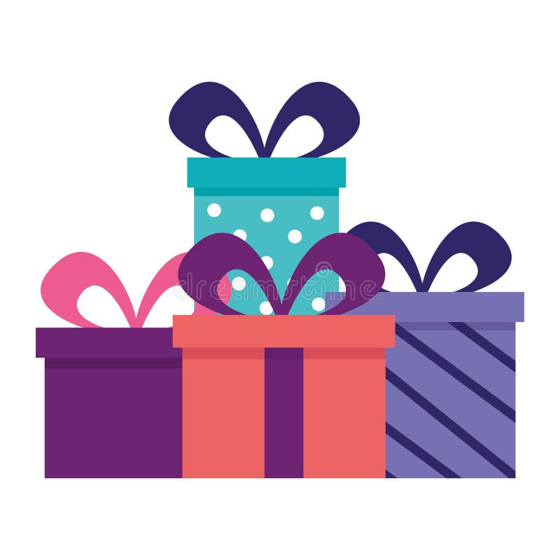 Gift Boxes Stacked Surprises Objects Stock Illustration - Illustration ...